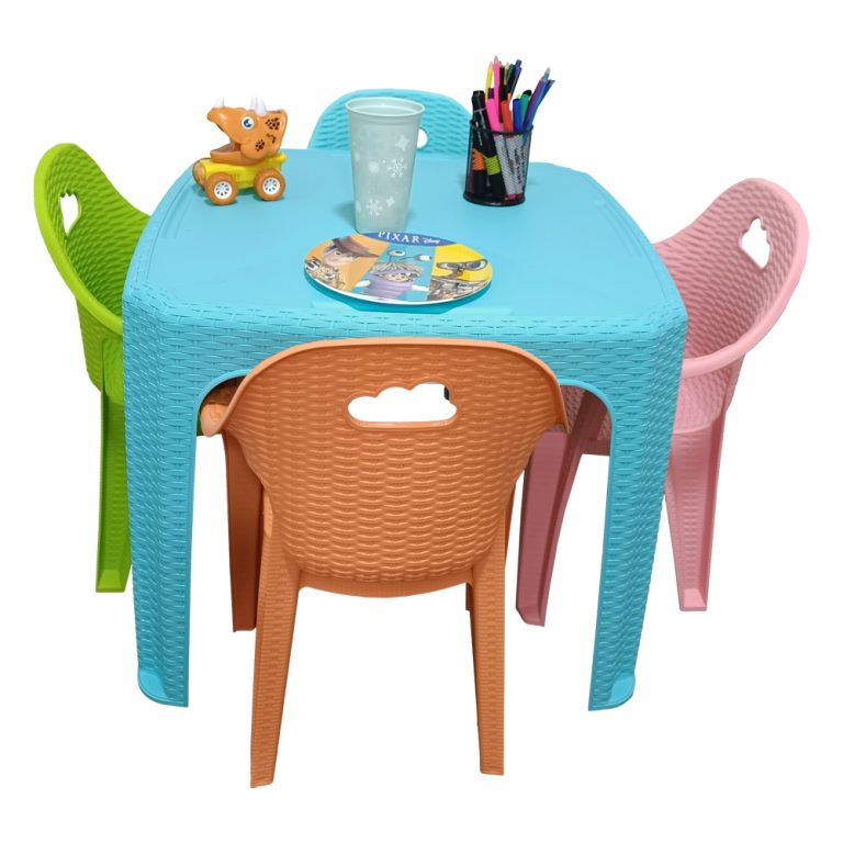 Kit Mesa Cuadrada con 4 Sillas tipo Rattan - Shopeame